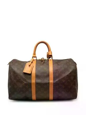 LOUIS VUITTON Monogram Keepall 45 Travel Bag - Brown