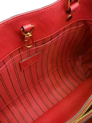 LOUIS VUITTON Monogram Empreinte Montaigne Mm Satchel - Red