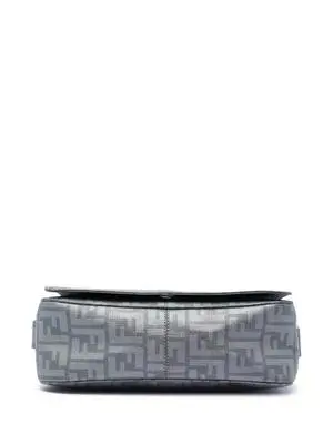 Fendi Zucca Spalmati Flap Crossbody Bag - Grey