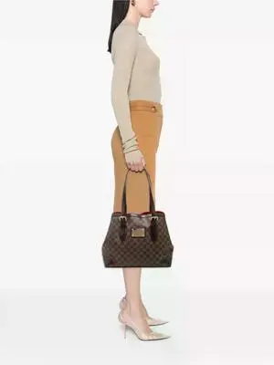 LOUIS VUITTON Damier Ebene Hampstead Mm Tote Bag - Brown