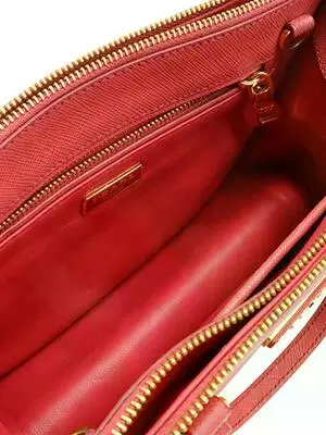 Prada Saffiano Lux Galleria Double Zip Satchel - Pink