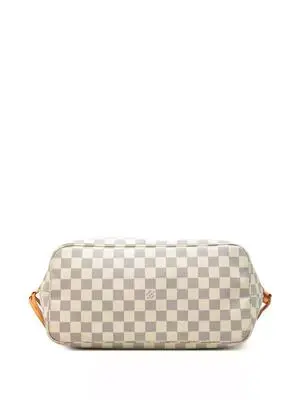 LOUIS VUITTON Damier Azur Neverfull Mm Tote Bag - White