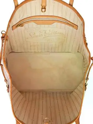 LOUIS VUITTON Damier Azur Neverfull Mm Tote Bag - White