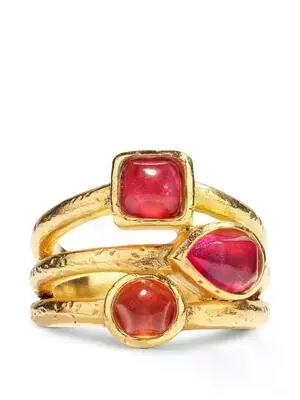 GOOSSENS Multi-band Cabochon Ring - Gold