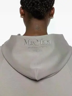 Max Mara Embroidered Logo Zip-up Hoodie - Grey