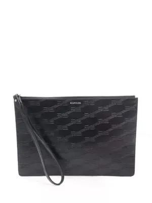 Balenciaga Bb Monogram Clutch Bag - Black