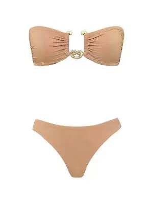 Zimmermann Knot-detail Bandeau Bikini - Neutrals