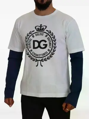 Dolce & Gabbana Layered-sleeve Logo Print Sweater