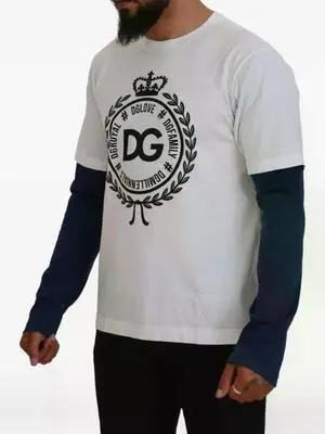 Dolce & Gabbana Layered-sleeve Logo Print Sweater