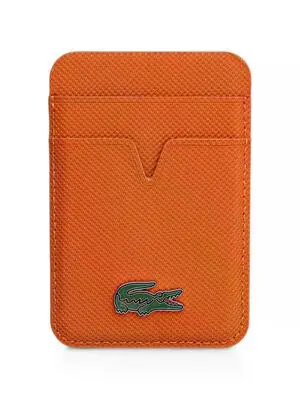 Lacoste Logo-plaque Textured Card Holder - Orange