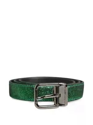Dolce & Gabbana Glitter Effect Buckle Belt - Green