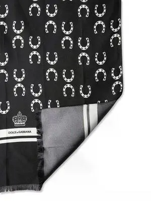 Dolce & Gabbana Horseshoe-print Silk Scarf