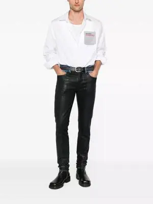 Dsquared2 Dropped-shoulder Logo-print Patch-pocket Cotton Shirt