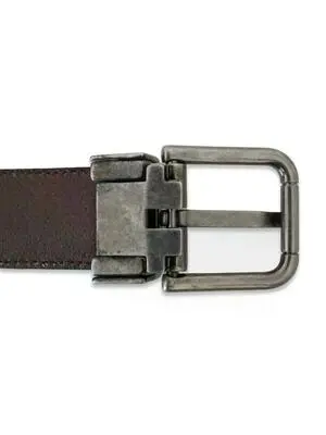 Dolce & Gabbana Perforated Leather Reversible Belt