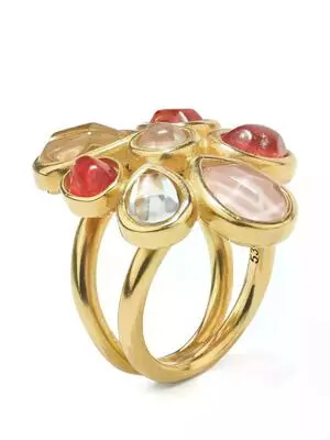 GOOSSENS Mini Cabochons Flower Ring In Tone Brass - Gold