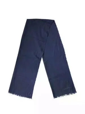 Dolce & Gabbana Logo-embroidered Frayed Scarf - Blue