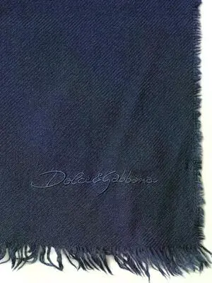 Dolce & Gabbana Logo-embroidered Frayed Scarf