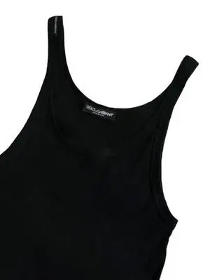Dolce & Gabbana Ribbed-knit Scoop-neck Tanks