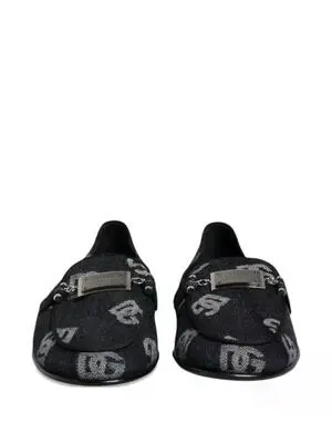 Dolce & Gabbana Logo-print Denim Buckle Loafers