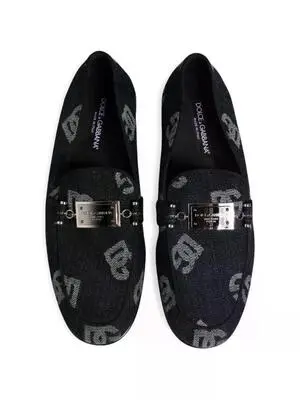 Dolce & Gabbana Logo-print Denim Buckle Loafers