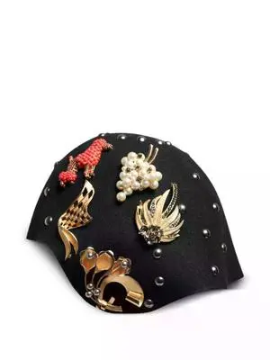 Dolce & Gabbana Embellished Wool Cloche Hat - Black