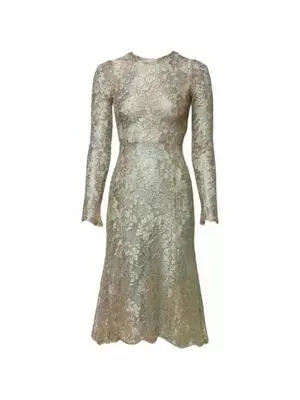 Dolce & Gabbana Floral Lace A-line Midi Dress