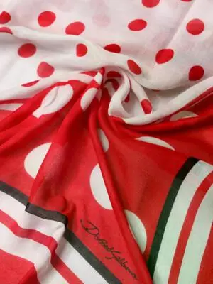 Dolce & Gabbana Polka-dot Fringed Scarf