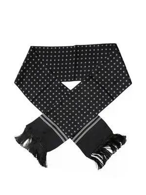 Dolce & Gabbana Polka-dot Fringed-edge Scarf - Black