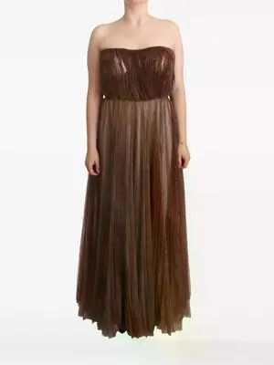 Dolce & Gabbana Glitter-finish Pleated Maxi Dress