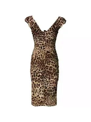 Dolce & Gabbana Leopard-print Ruched Dress