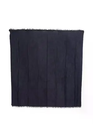 Gianfranco Ferre Logo-embossed Fringed Scarf - Blue