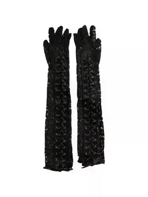 Dolce & Gabbana Taormina Lace Gloves - Black