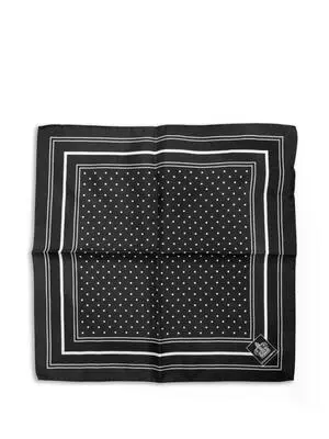 Dolce & Gabbana Polka-dot Silk Pocket Square - Black