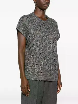 Fabiana Filippi Open-knit Cap-sleeve Sweater