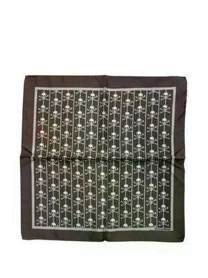 Dolce & Gabbana Skull-pattern Silk Pocket Square - Brown
