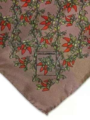 Dolce & Gabbana Chili-print Silk Pocket Square