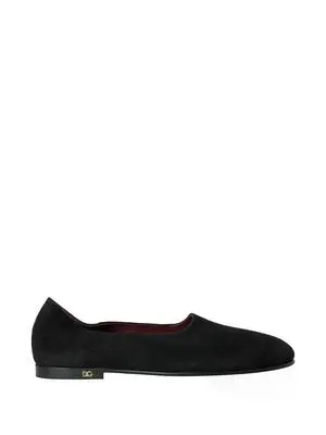 Dolce & Gabbana Suede Slip-on Loafers With Gold-tone Logo Plaque
