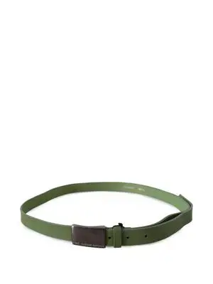 Costume National Logo Engraved Buckle Belt - Green