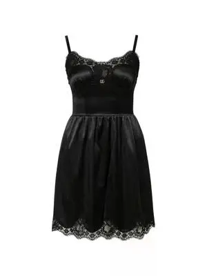 Dolce & Gabbana Lace-trimmed Mini Dress - Black