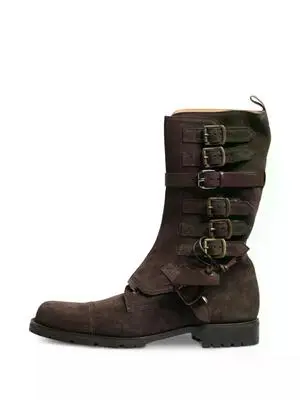 Dolce & Gabbana Multi-buckle Suede Ankle Boots