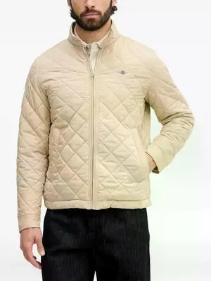 Gant Quilted Zip-up Jacket With High Neck