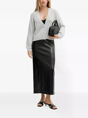 HAVEONE Long-sleeved V-neck Cardigan With Button Fastening