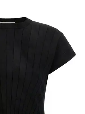 Max Mara Ribbed-knit Short-sleeve Mini Dress