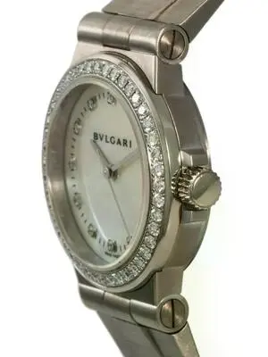 BVLGARI Diagono 29mm 18kt White Gold Diamond Watch