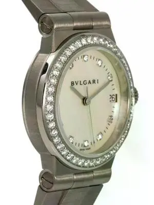 BVLGARI Diagono 29mm 18kt White Gold Diamond Watch