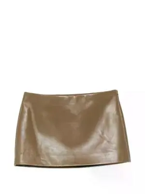 Khaite Leather Mini Skirt