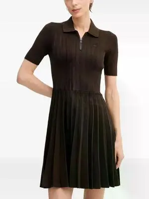 Lacoste Ribbed Pleated Mini Dress