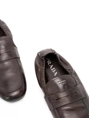 Prada Leather Elasticated-heel Loafers