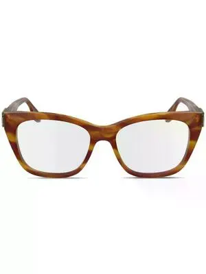 Victoria Beckham Striped Blonde Pattern Cat-eye Frame Eyeglasses - Brown