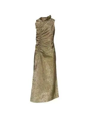 Ulla Johnson Ruched Metallic-effect Maxi Dress